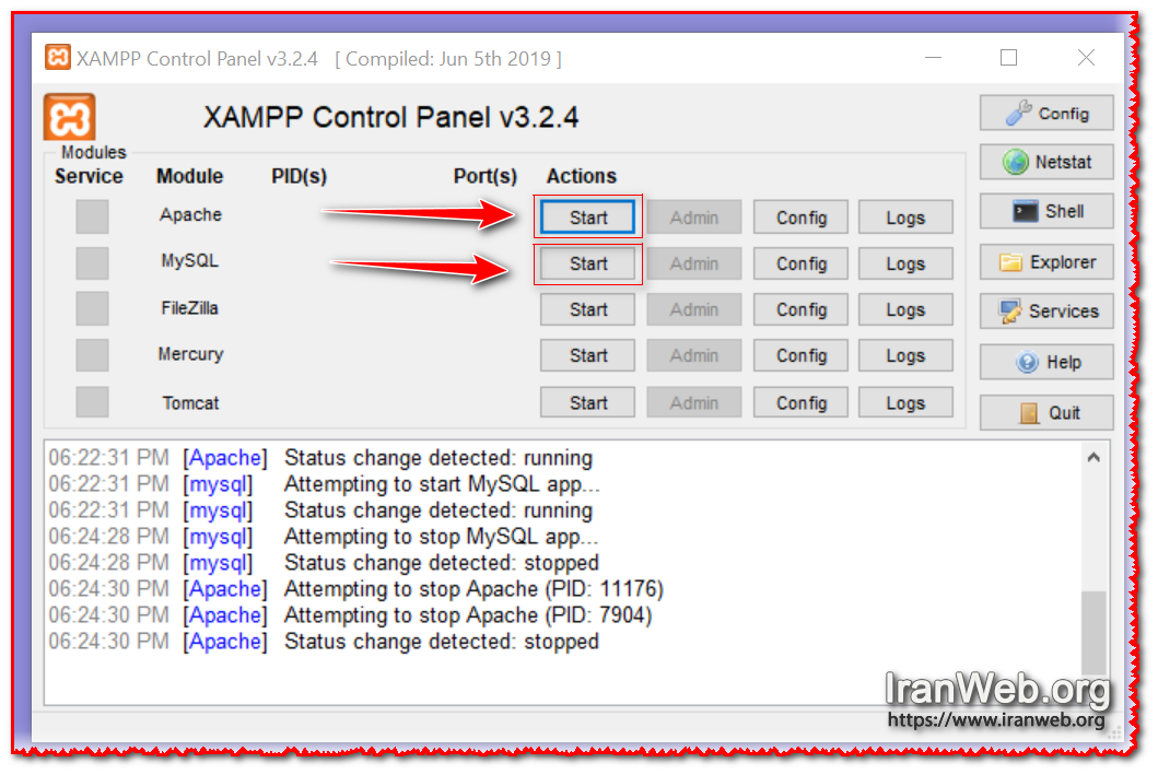 آموزش نصب و راه اندازی xampp در ویندوز - ایران وب